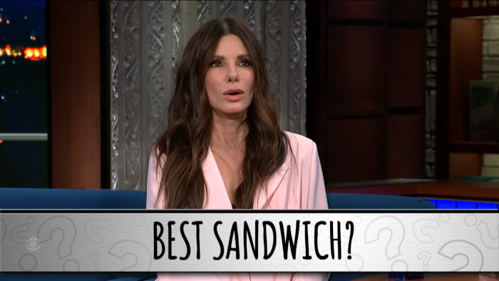 Sandra Bullock Is An Absolute Delight Taking The Colbert Questionert